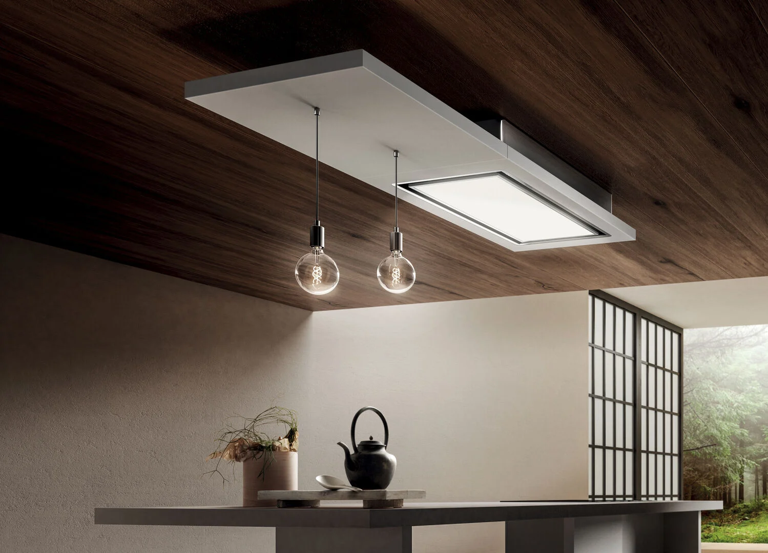 Elica Lullaby @ 120cm RC Ceiling Extractor Hood in White Wood - LULL-AT ...
